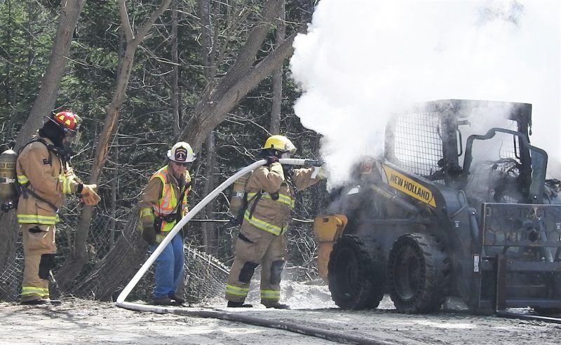 WITH VIDEO – Machinery fire near recycling center extinguished quickly ...